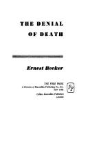 The Denial of Death book by Ernest Becker