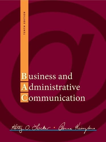 Business and Administrative Communication used book by Kitty O. Locker ...