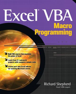 Excel VBA Macro Programming used book by Richard Shepherd: 9780072231441