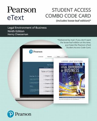 Pearson EText for Legal Environment of Business : Online Commerce ...