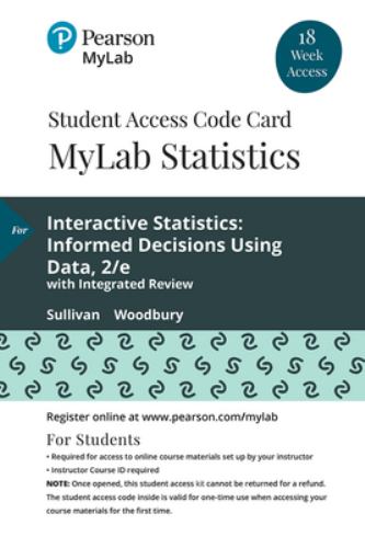 MyLab Statistics with Pearson EText -- 18 Week Standalone Access Card ...
