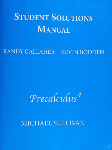 Student Solutions Manual: Precalculus used book by Sullivan Michael ...