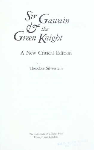 Sir Gawain and the Green Knight : A New Critical Edition book by ...