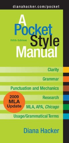 A Pocket Style Manual 2009 used book by Diana Hacker: 9780312593247