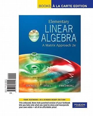 Elementary Linear Algebra: A Matrix Approach, Books a la Carte Edition ...