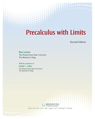 Precalculus With Limits Pre Ap Hs Edition Level 1 Used Book By Robert P Hostetler Ron