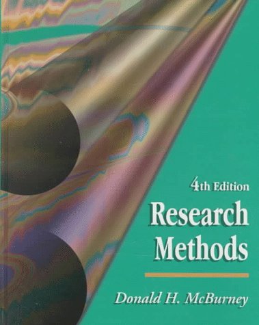 Research Methods used book by Donald H. McBurney: 9780534355104