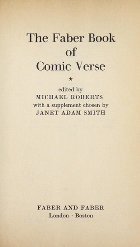 The Faber Book of Comic Verse used book by Michael Roberts: 9780571048335