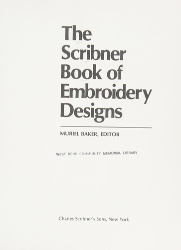 Scribner Book of Embroidery Designs used book by Baer: 9780684162379