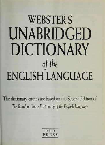 Webster's Unabridged Dictionary of the English Language used copy ...