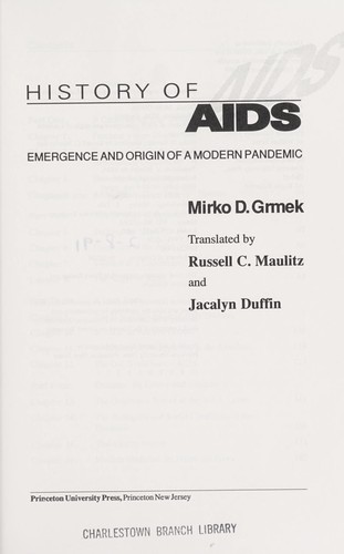 History of AIDS : Emergence and Origin of a Modern Pandemic used book ...