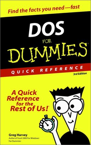 DOS for Dummies Quick Reference used book by Greg Harvey: 9780764503689