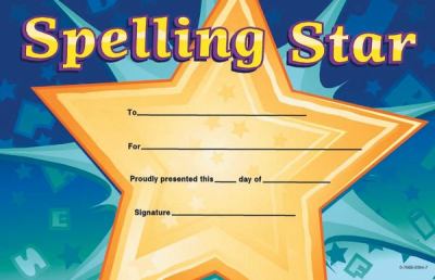 Spelling Star Certificate book by Carson-Dellosa Publishing Staff ...