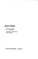 Juan Rulfo book by Luis Leal: 9780805765397