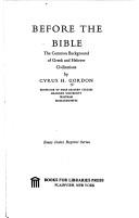 Before the Bible book by Cyrus H. Gordon: 9780836972191