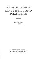 First Dictionary of Linguistics and Phonetics used book by Jill Crystal ...