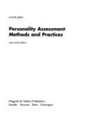 Personality Assessment Methods and Practices book by L. R. Aiken ...
