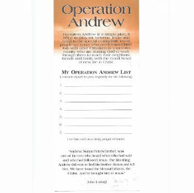 Operation Andrew Cards book: 9780890663011
