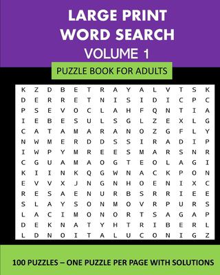 Large Print Word Search Puzzle Book for Adults Volume 1 : 100 Puzzles ...