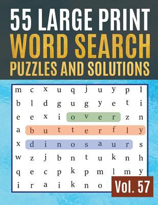 55 Large Print Word Search Puzzles and Solutions : Activity Book for ...