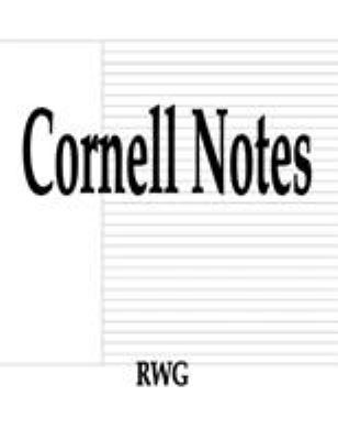 Cornell Notes : 150 Pages 8. 5 X 11 book by Rwg: 9781087807065