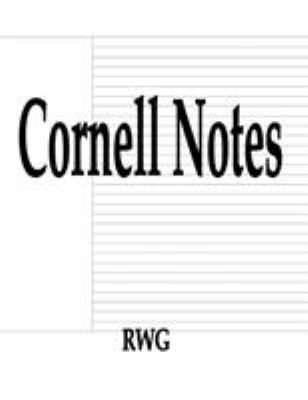 Cornell Notes : 200 Pages 8. 5 X 11 book by Rwg: 9781087807072