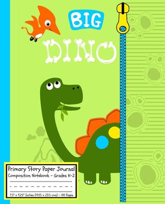 Big Dino Dinosaurs Primary Story Paper Journal: Cool Dinosaur Stickers ...