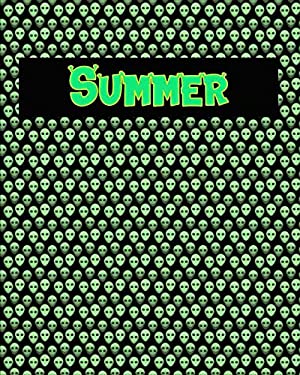 120 Page Handwriting Practice Book with Green Alien Cover Summer ...