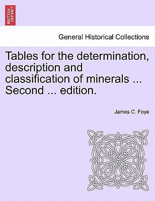 Tables for the Determination, Description and Classification of ...