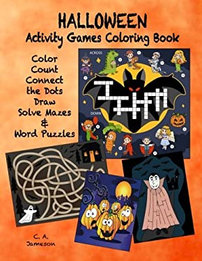 Halloween Activity Games Coloring Book: Color, Count, Connect the Dots ...