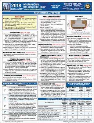 2018 International Building Code (IBC) Quick-Card : A Unique Quick ...