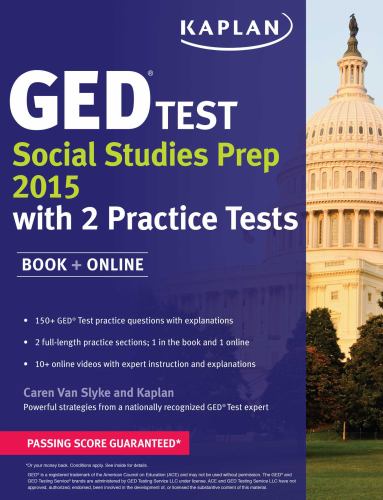 Kaplan GED® Test Social Studies Prep 2015 used book by Caren Van Slyke ...
