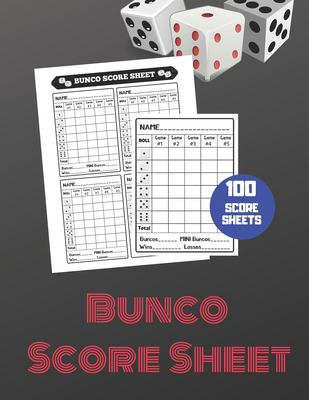 Bunco Score Sheet : V. 14 100 Bunco Score Pad for Dice Game / Bunco ...