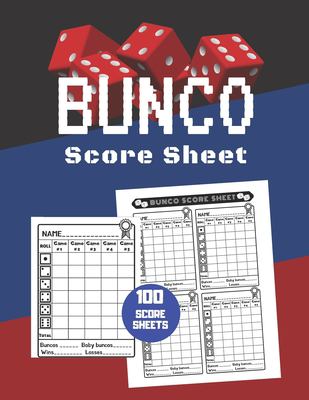 Bunco Score Sheet : V. 28 100 Bunco Score Pad for Dice Game / Bunco ...
