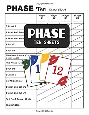 Phase Ten Sheets : Phase 10 Score Sheets for Card Games book by Shane ...