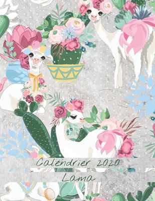 Calendrier 2020 Lama : Calendrier Mensuel 2020 Illustr? de Lamas Avec ...