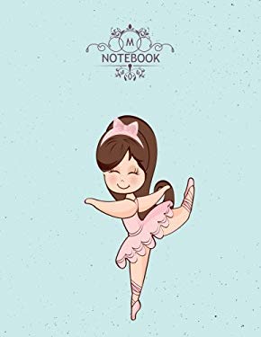 M Notebook : Ballet Girl on Blue Cover and Dot Graph Line Sketch Pages ...