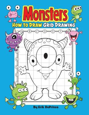 Monsters How to Draw Grid Drawing : Monsters Grid Drawing Book for Kids ...
