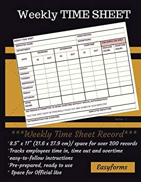 Weekly Time Sheets Series 1 : Weekly Time Log/Employee Logbook/Time ...