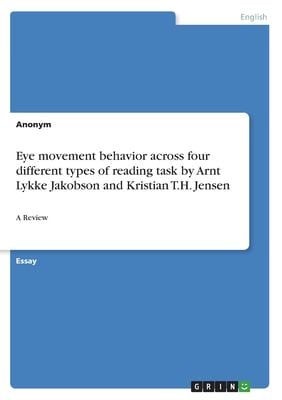 Eye movement behavior across four different types of reading task ...