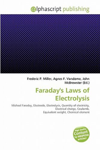 Faraday's Laws of Electrolysis book by John McBrewster, Frederic P ...