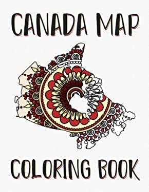 Canada Map Coloring Book : Canadian Map Couloring Book with Motifs ...
