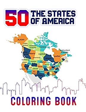50 The States of America Coloring Book: Fifty State Maps with Capitals ...
