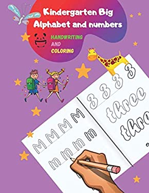 Kindergarten Big Alphabet and numbers Handwriting and coloring: tracing ...