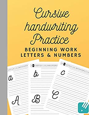 Cursive Handwriting Practice Beginning Work Letters and Numbers ...