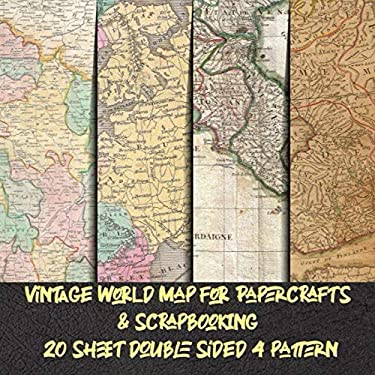 Vintage World Map for Papercrafts & scrapbooking 20 sheet double sided ...