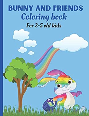 Bunny and Friends: 28 bunny coloring pages, 28 black pages for drawing ...