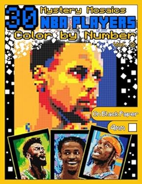 Mystery Mosaics Color by Number: 30 NBA Players (Volume 2): NBA ...