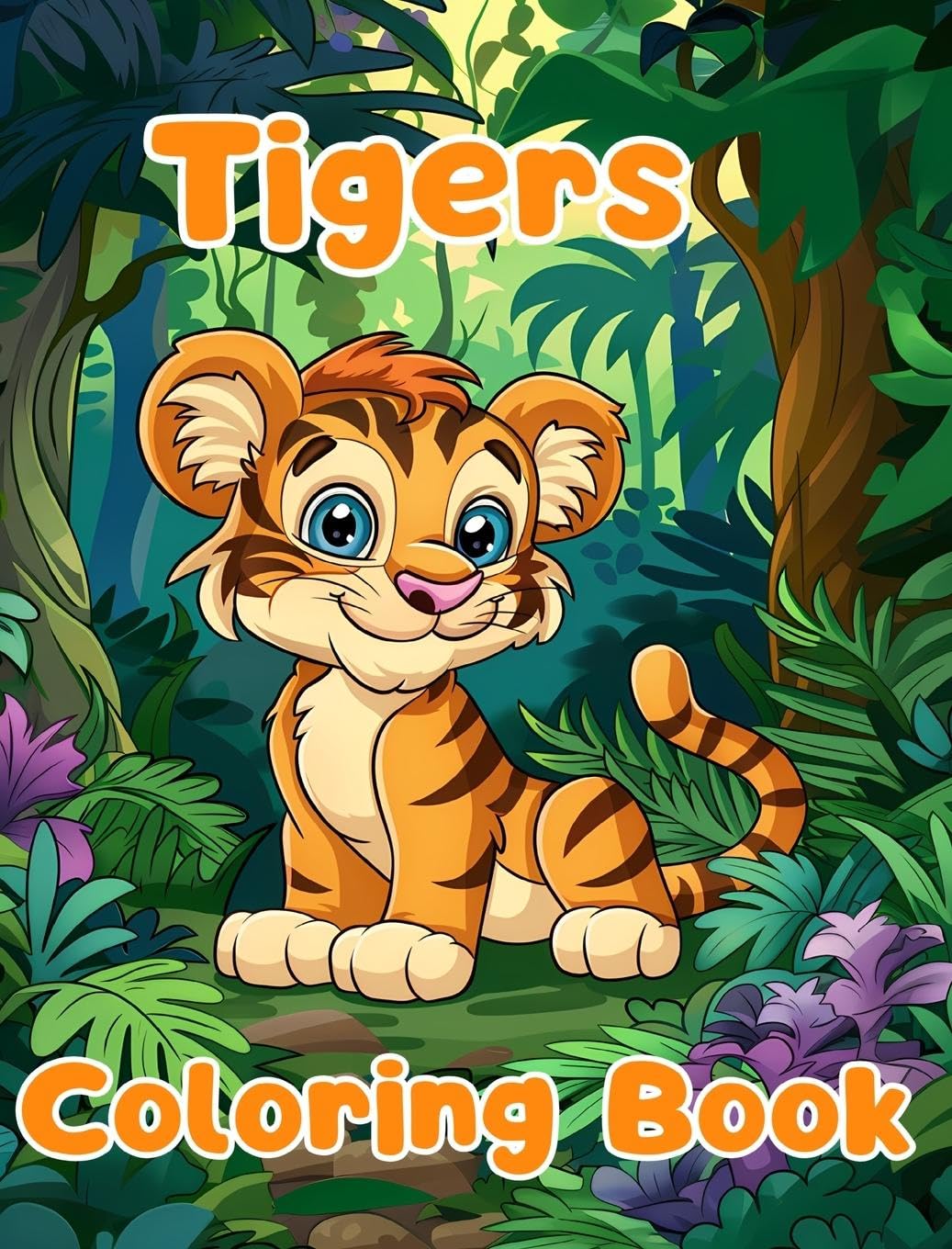 Tigers Coloring Book: Simple Tigers Coloring Pages For Kids Ages 1-3 ...