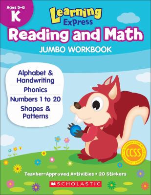 Learning Express Reading and Math Jumbo Workbook Kindergarten used book ...